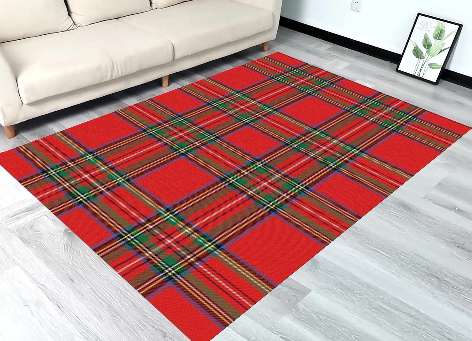 Scottish Clans Pattern Rug, Irish Tartan Design Rug, Christmas Rug,area ...