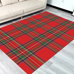 Scottish Clans Pattern Rug, Irish Tartan Design Rug, Christmas Rug,area ...