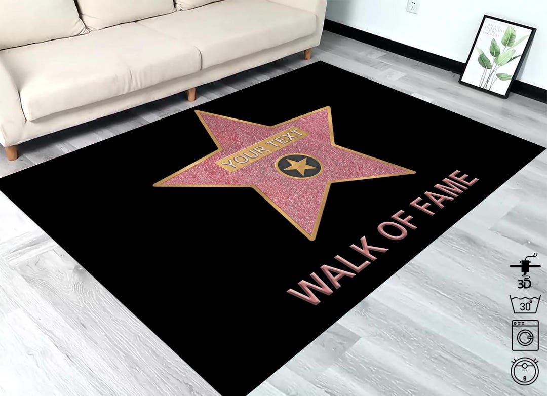 Custom Hollywood Walk of Fame Rug: Personalized Star Carpet - Etsy