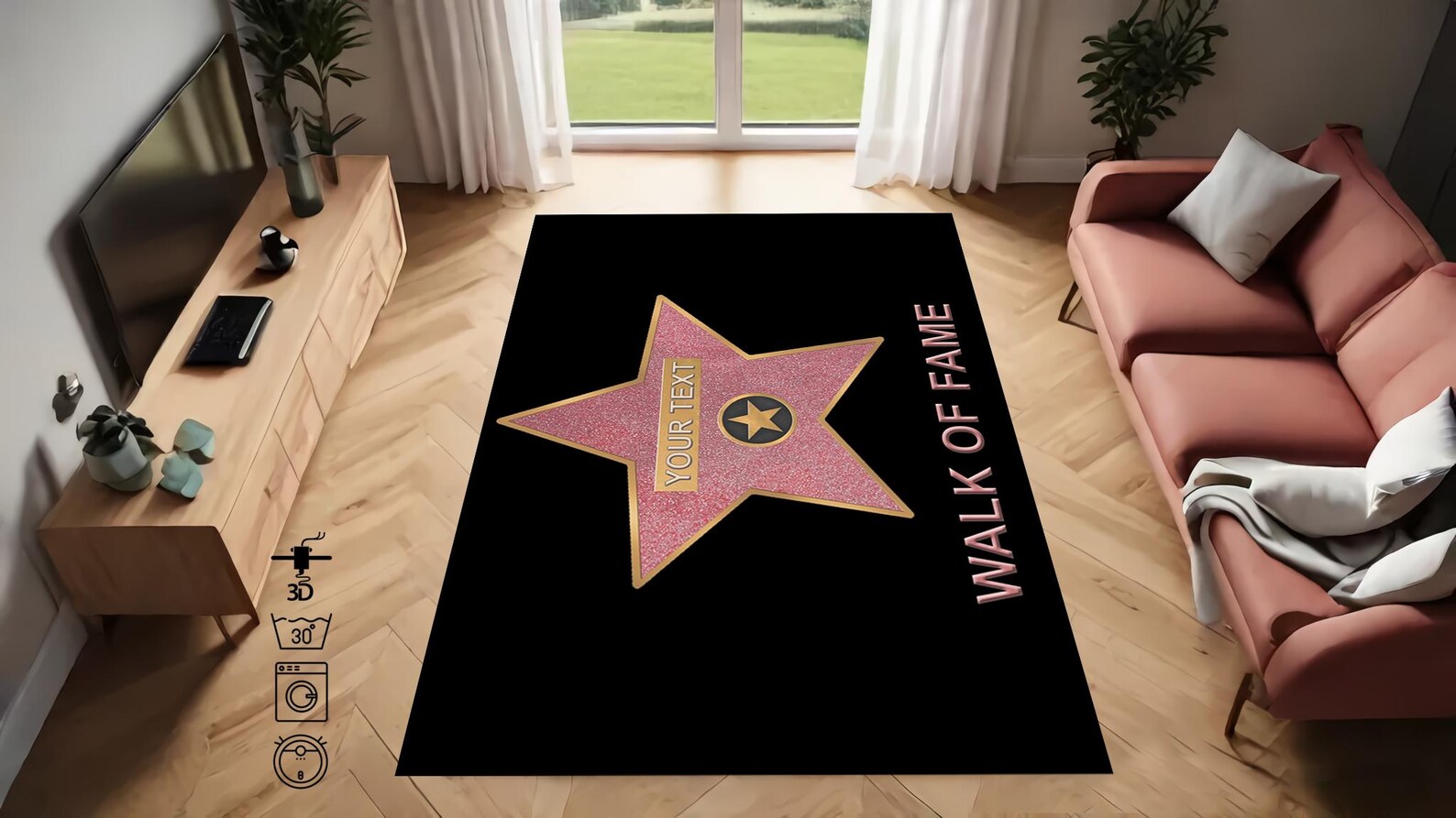 Custom Hollywood Walk of Fame Rug: Personalized Star Carpet - Etsy