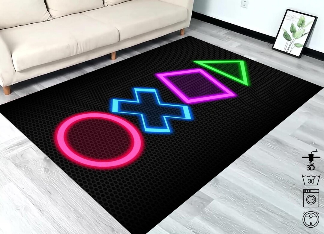 Game Patterned Rug, Aesthetic Rug,game Controller Area Rug, Rug Carpet ...