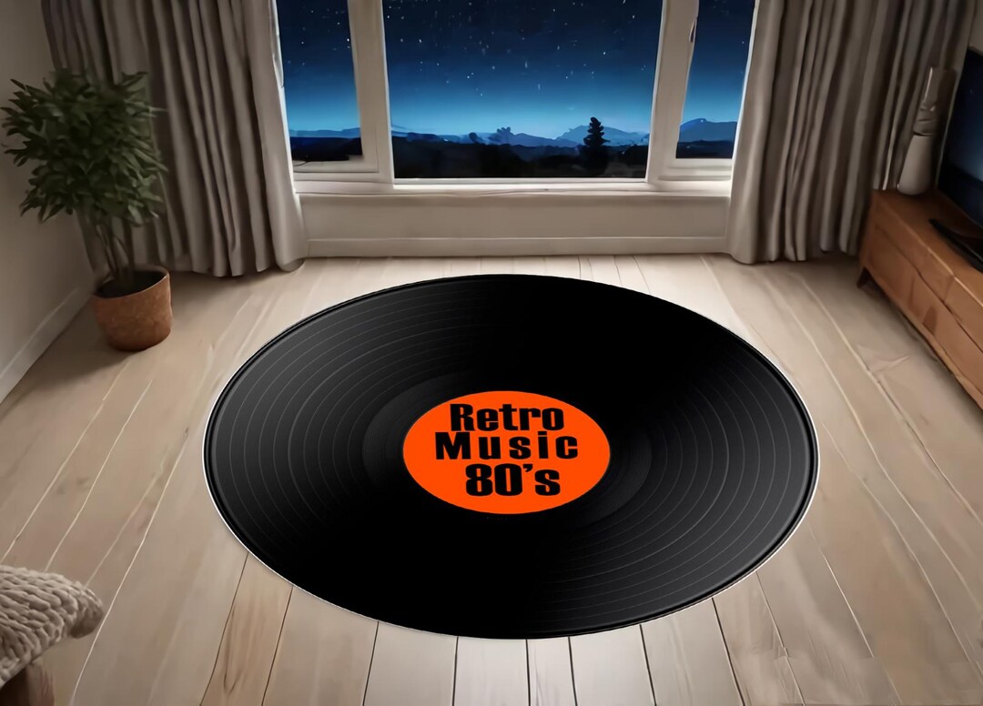 Gramophone Record Rug, Round Record Rug, Round Rug, Round Music Rug ...