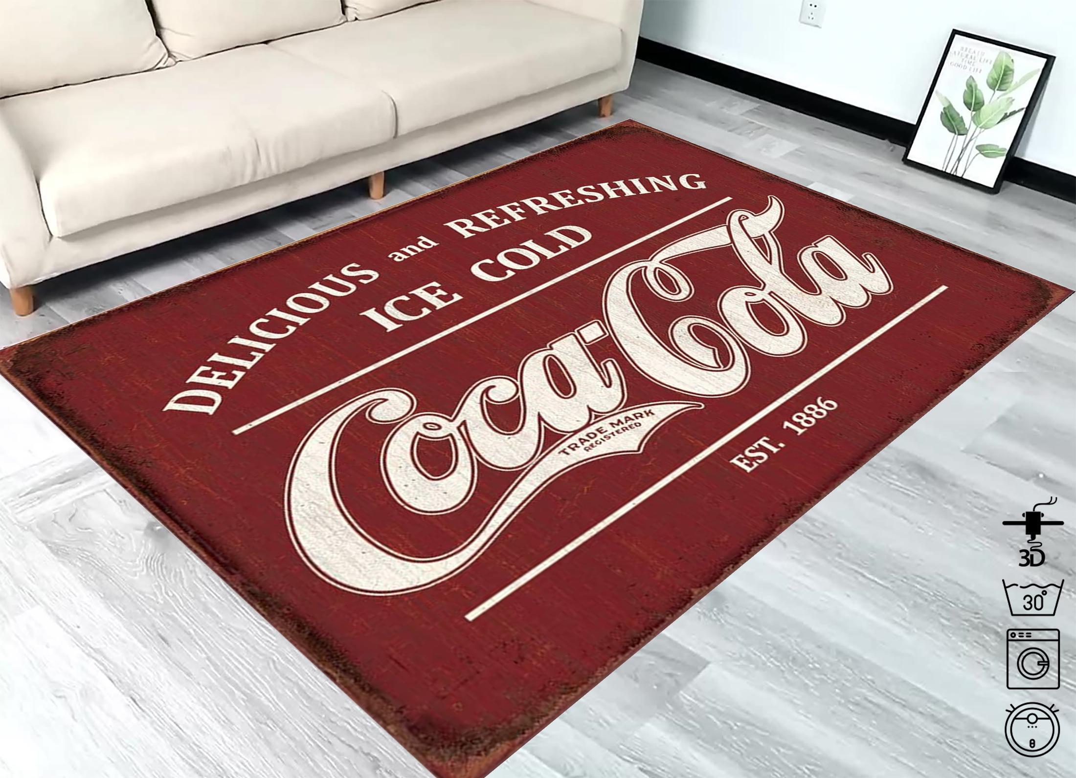Coca Cola Rug,coca Cola Retro Art Rug, Nostalgic Art Rug, Aesthetic Rug ...