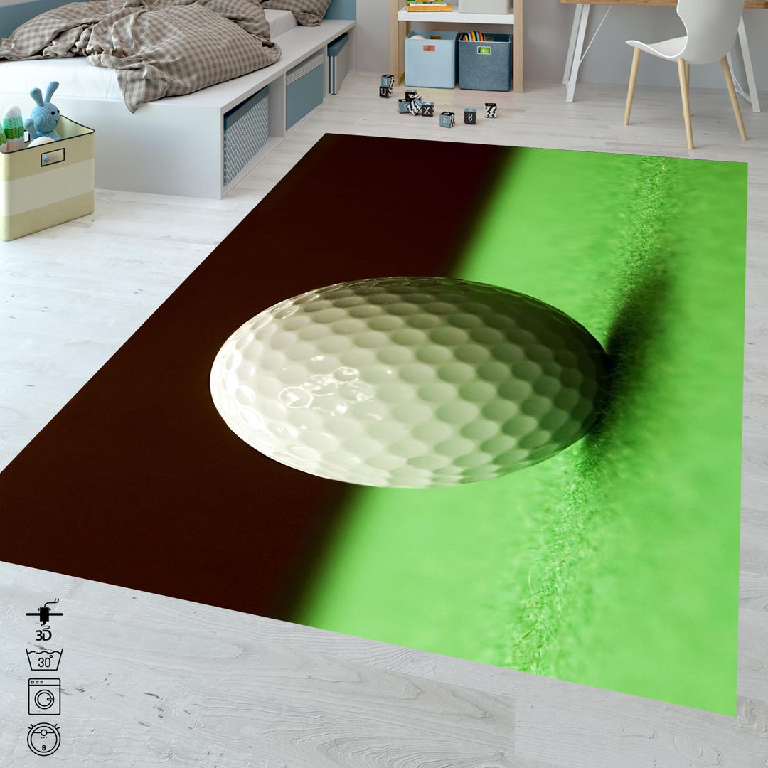 Golf Game Rug, Golf Ball, Sport Rug, Golf Club Rug, Popular Rug, Area ...
