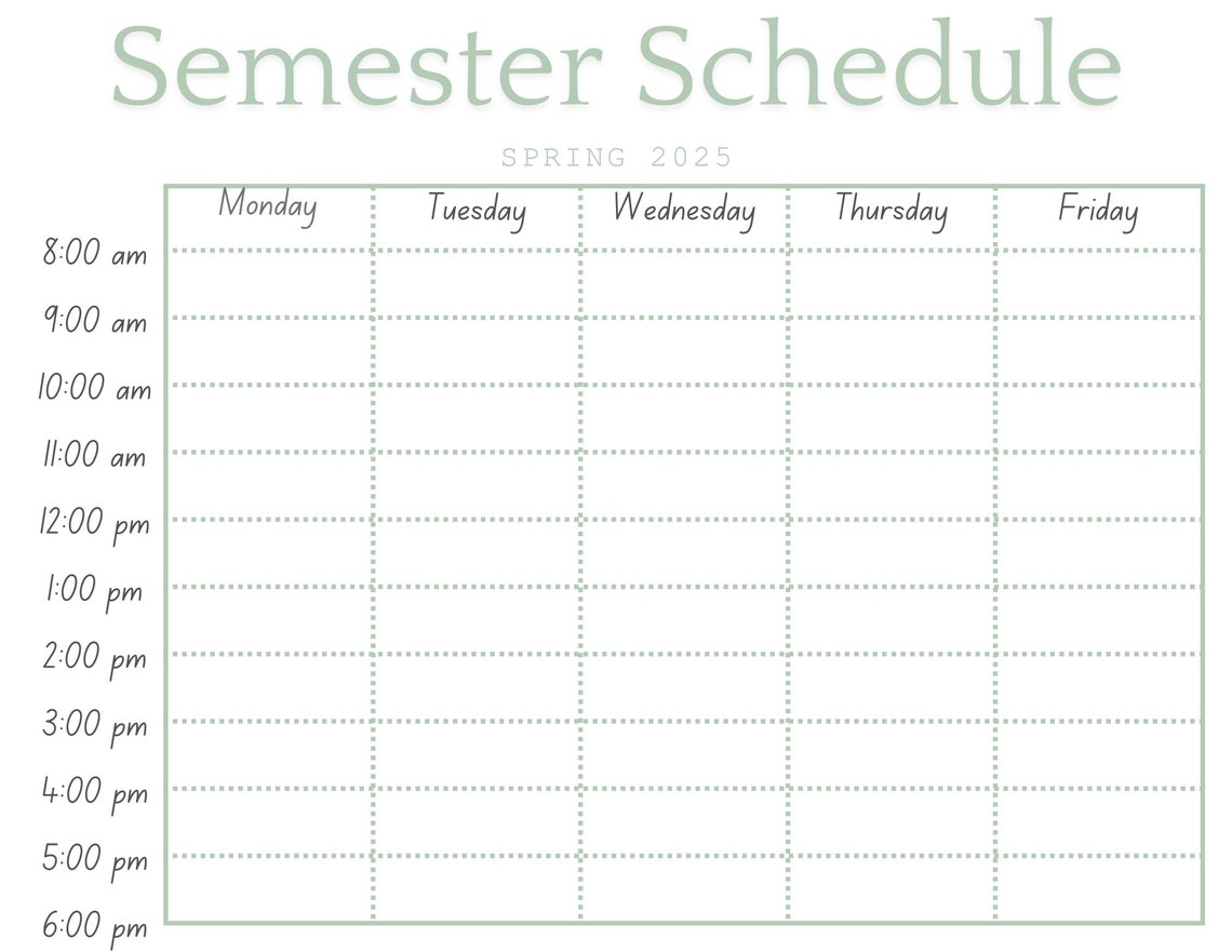 School Schedule Planner, Academic Planner, Student Organizer, Class ...