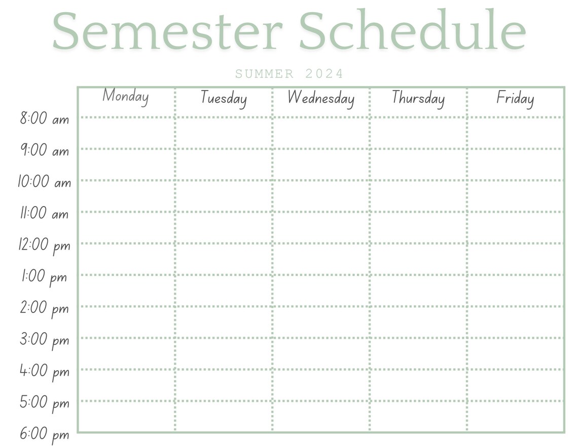 School Schedule Planner, Academic Planner, Student Organizer, Class ...