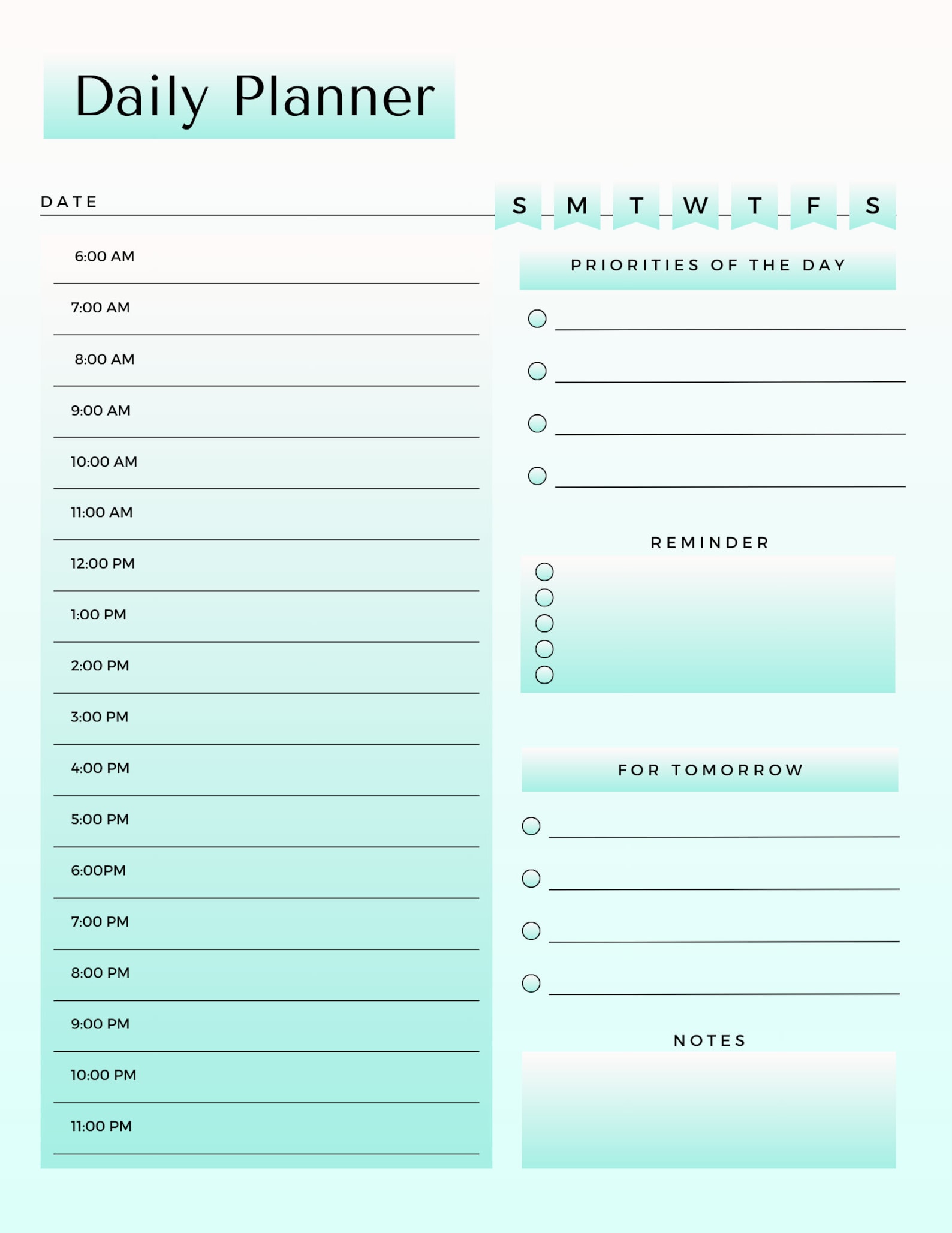 Digital and Printable Daily Planner - Etsy