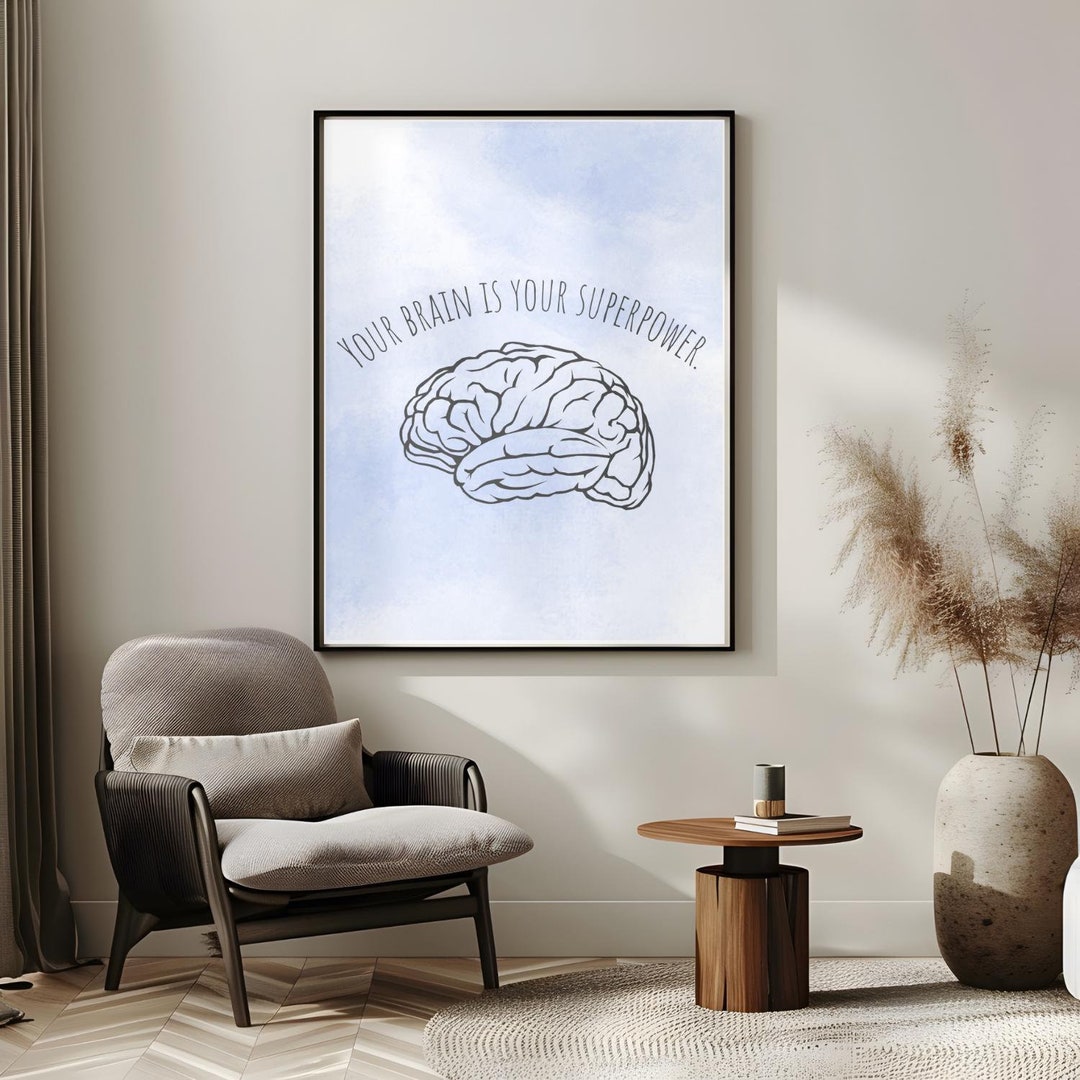 Your Brain is Your Superpower - ADHD Printable Wall Art | Positive ...