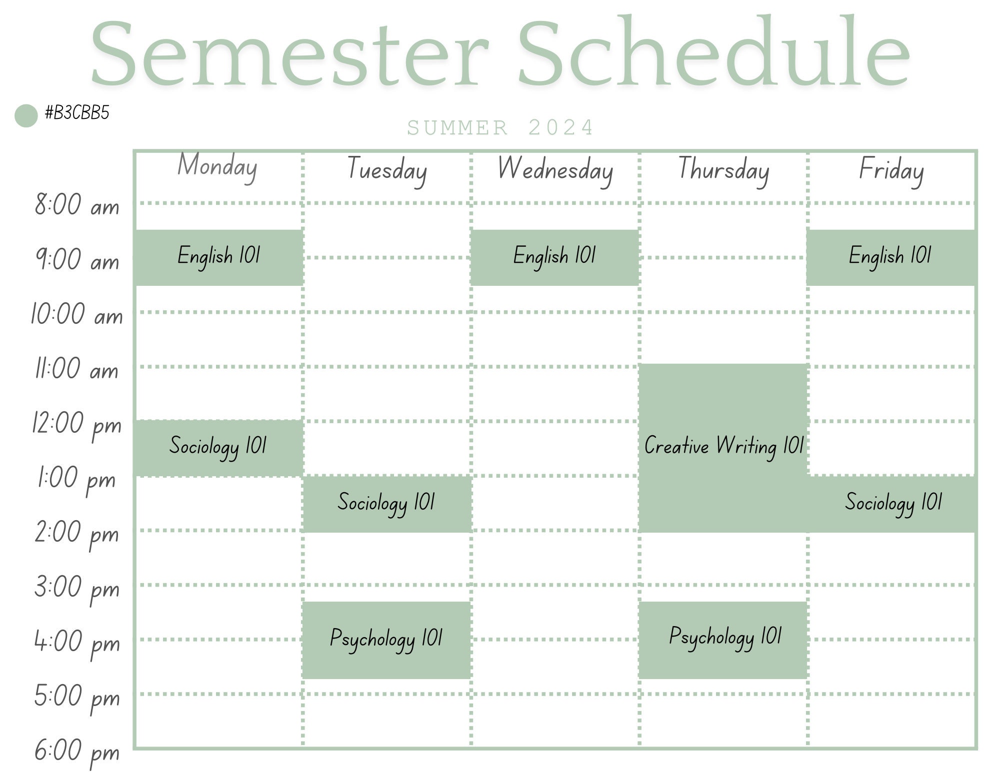 School Schedule Planner, Academic Planner, Student Organizer, Class ...