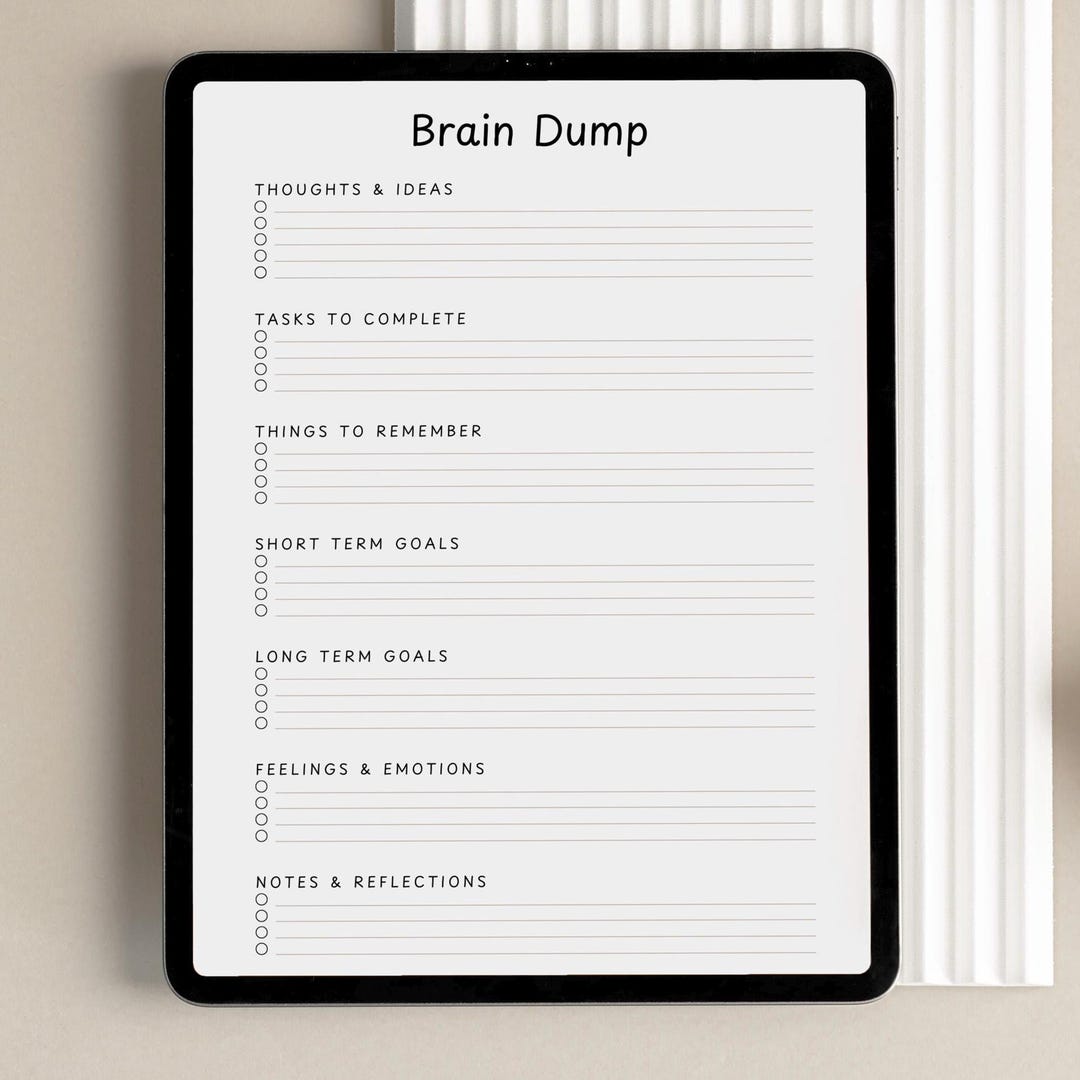 ADHD Brain Dump Planner | Printable & Digital Mind Dump Organizer ...