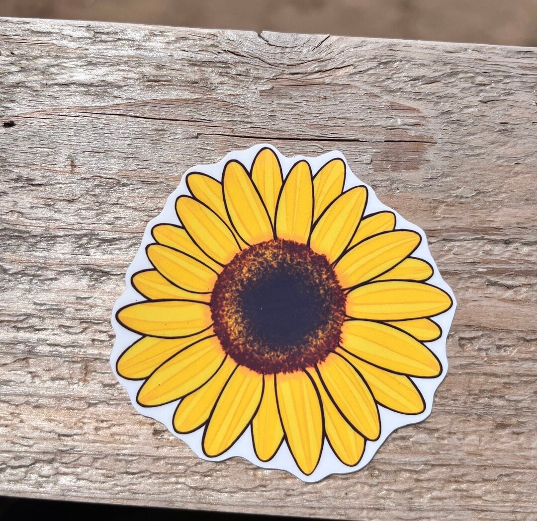 Sunflower Vinyl Sticker - Etsy