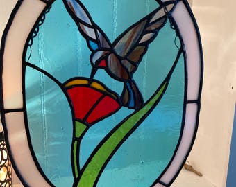 Stained Glass Ruby Throated Hummingbird - Etsy