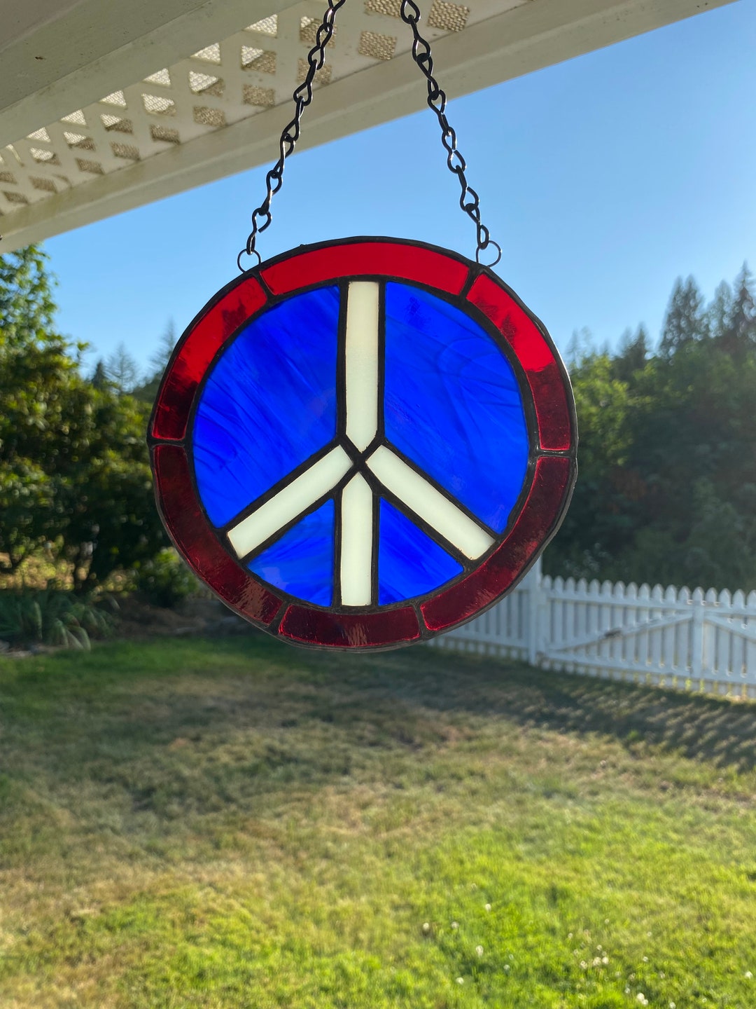 Stained Glass Peace Sign Suncatcher - Etsy