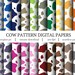 Cow Print Digital Paper Pack, Seamless Animal Patterns, Farm Theme ...
