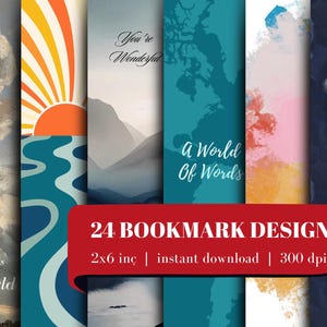 Unique Digital Bookmarks, Printable Bookmark, High-quality Design ...