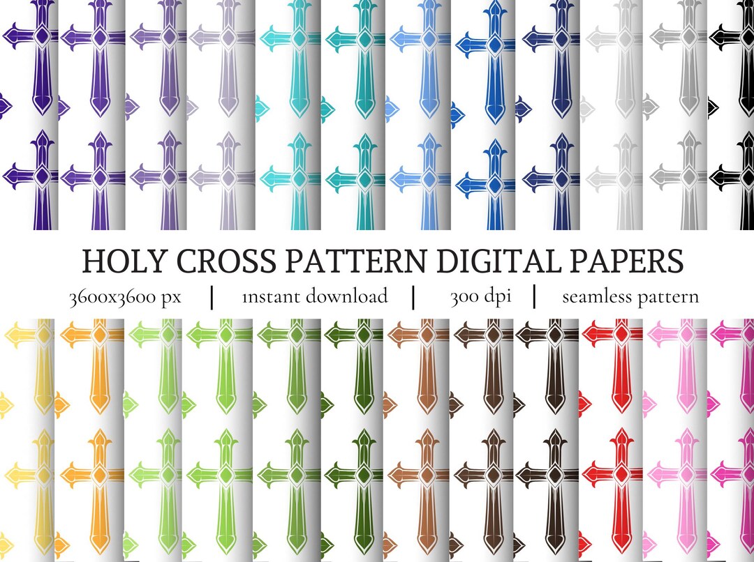 Holy Cross Digital Paper Pack | Seamless Religious Patterns ...