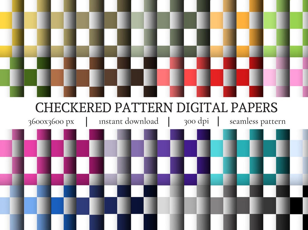 Colorful Checkered Pattern Digital Papers - Scrapbooking & Crafts ...