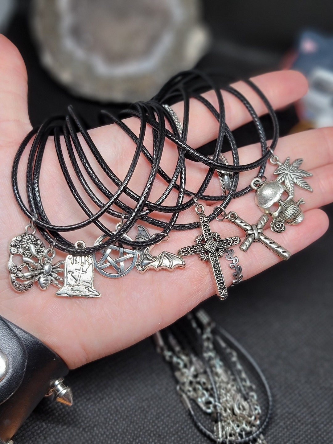 Pendant Necklace Punk Charms Gothic Pendants Custom Present for Her ...