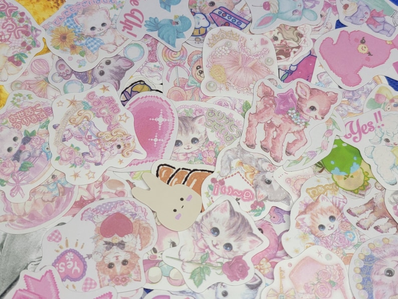 Kawaii Stickers Box School Sticker Decoration Office Supply Cute Dorm ...