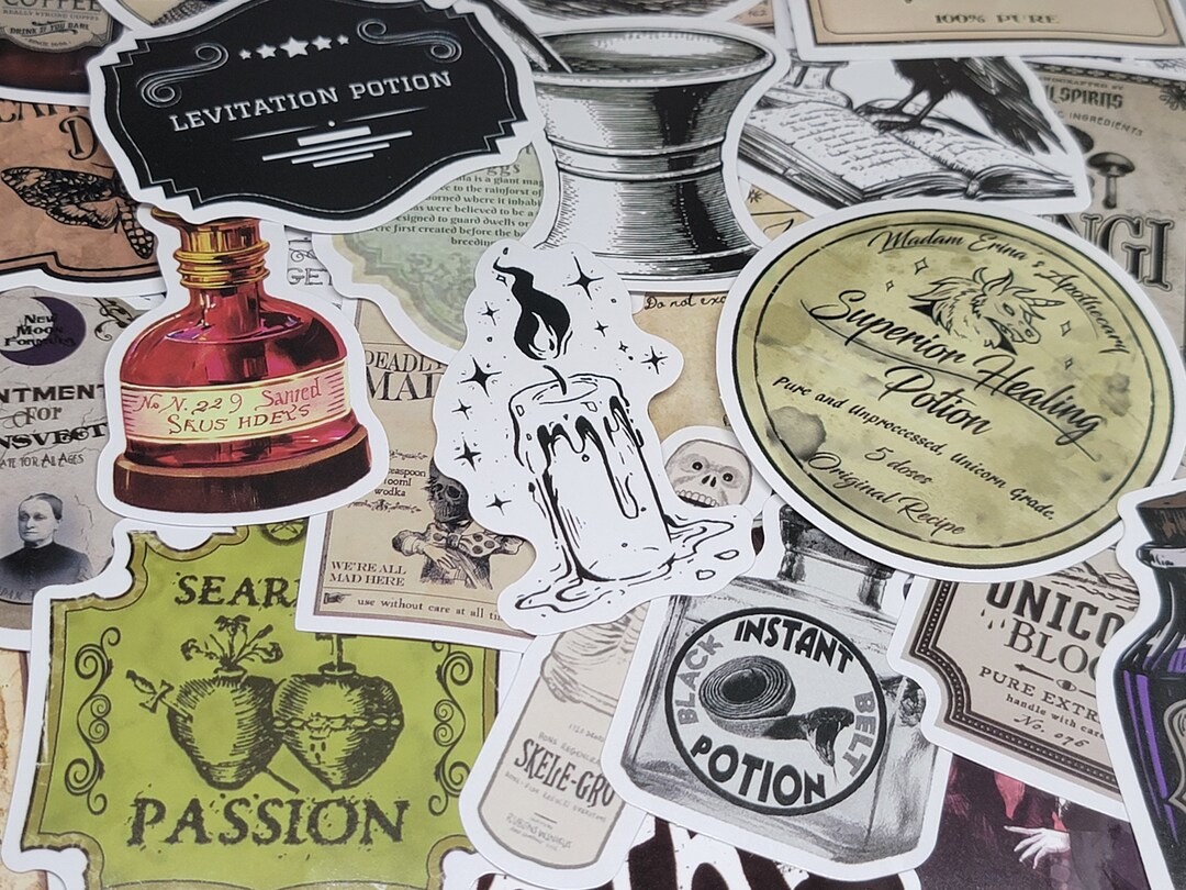 Goth Deco Dark Appcathary Sticker Mystery Stickers Punk Stationary Emo ...