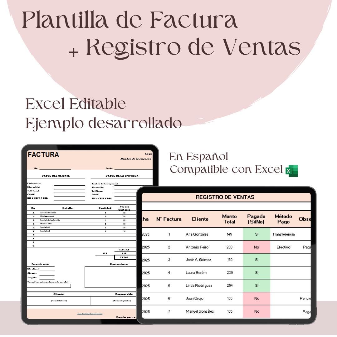 Professional Excel Invoice Template + Sales Log. Editable + Guide ...