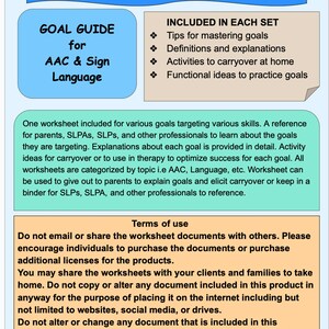 Speech Therapy Goal Guide - Etsy