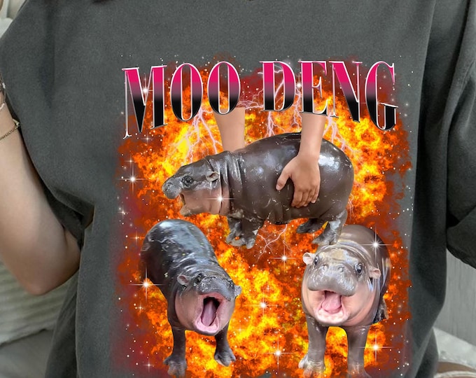 Funny Meme Jesus Holding Moo Deng Shirt, the Hippo Joke Moo Dang Lover ...
