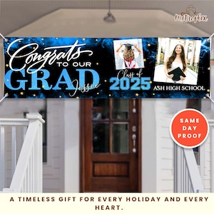 Custom Graduation Banner Class of 2025, Personalized Name and Picture ...