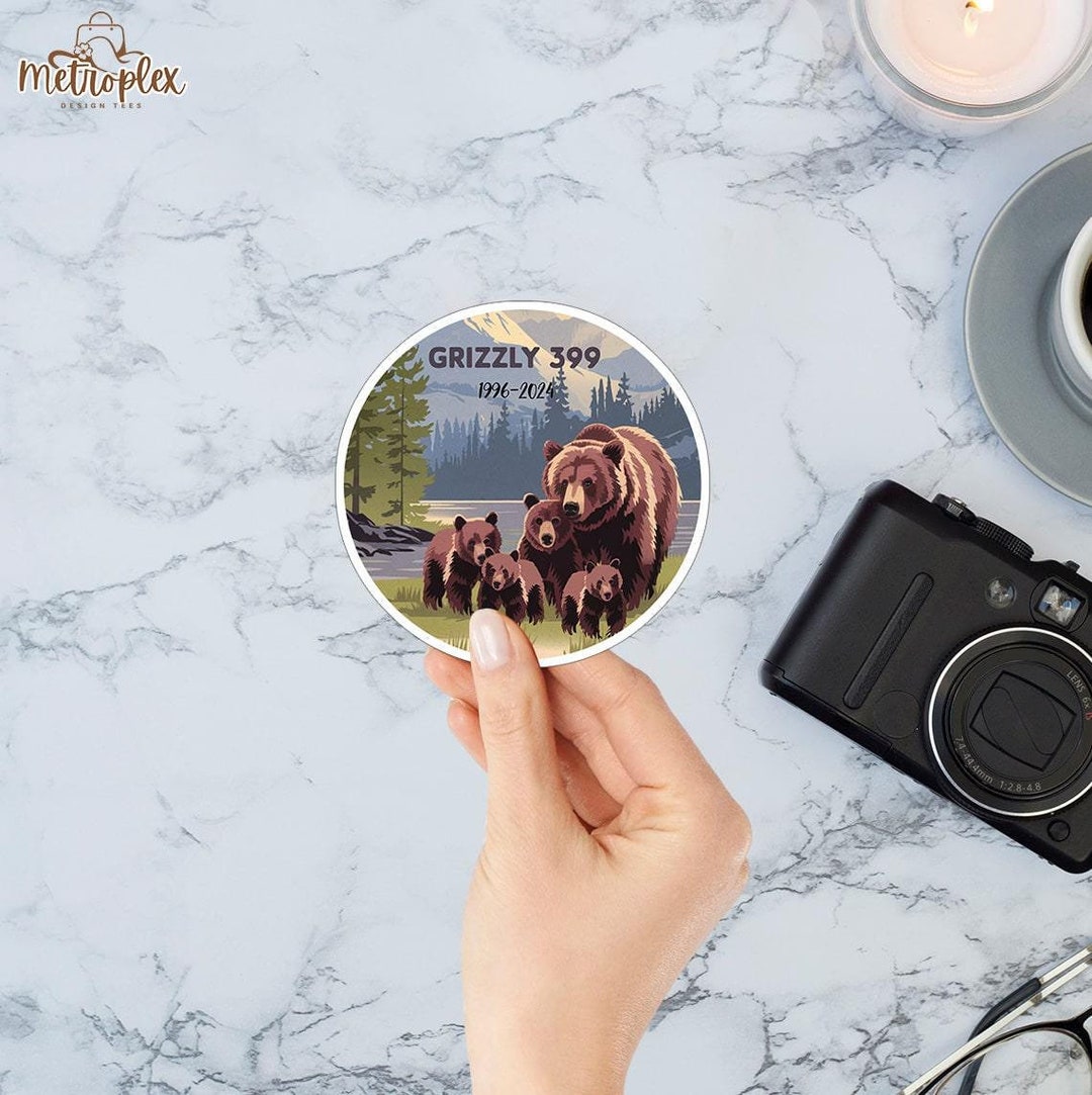 Grizzly 399 Bear National Park Stickers, in Memory of Bear 399 Forever Queen of the Tetons Decal ...