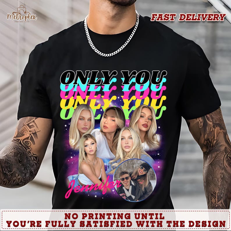 Custom Shirt With Girlfriend Face, Personalized Collage Photo Vintage ...