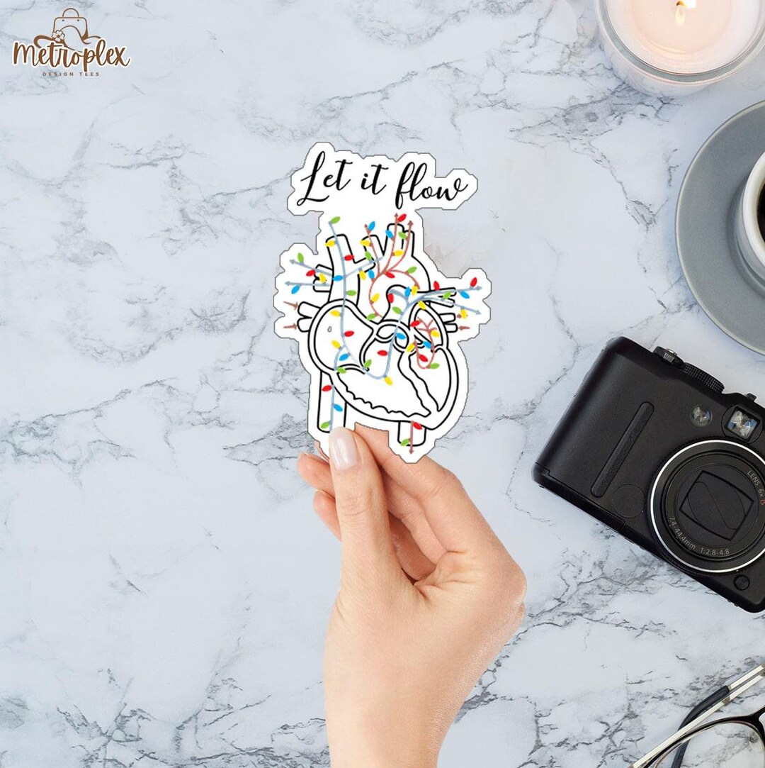 Cardiac Nurse Stickers, Let It Flow Cardiology Human Heart Go With the ...
