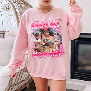 Funny Meme Jesus Holding Moo Deng Shirt, the Hippo Joke Moo Dang Lover ...