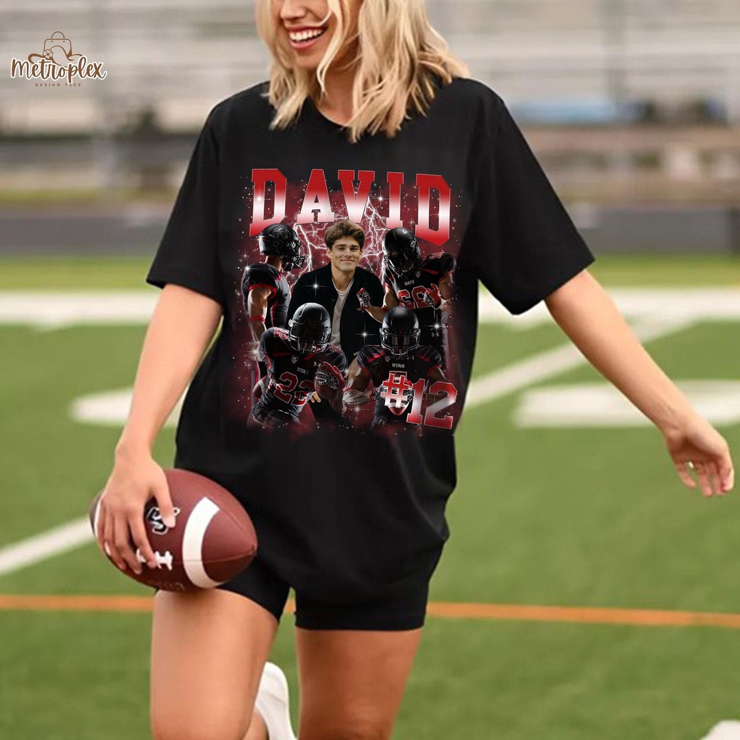 Personalized Photo Bootleg Football Girlfriend Shirt, Custom Football ...