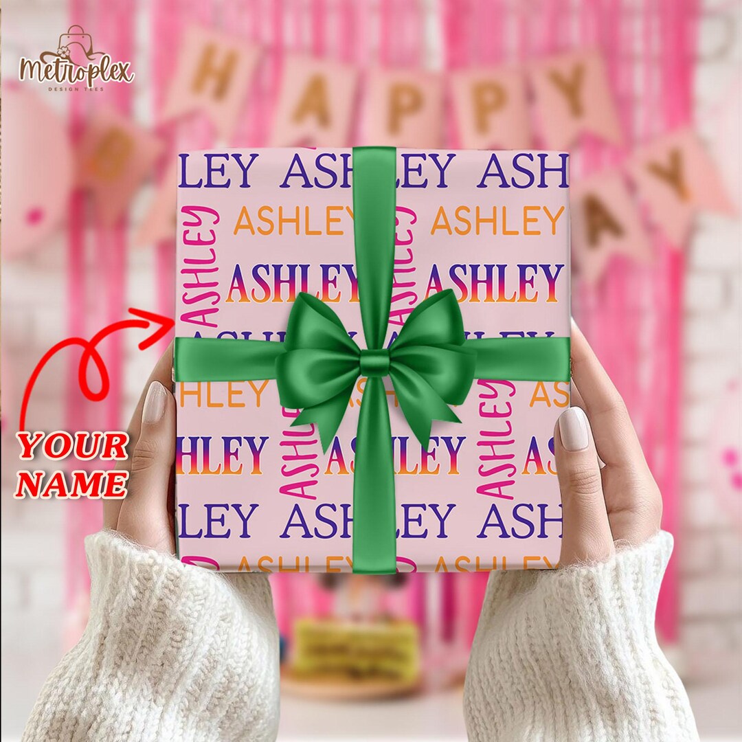 Personalized Birthday Wrapping Paper: Custom Name Collage Gift - Etsy