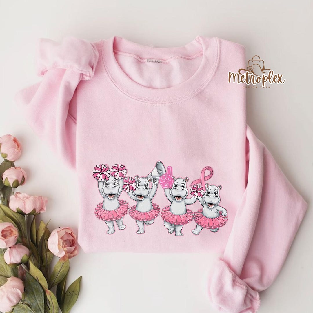 Funny Moo-deng Shirt, Dancing Moo Deng Breast Cancer Tee, Hippo Pink ...