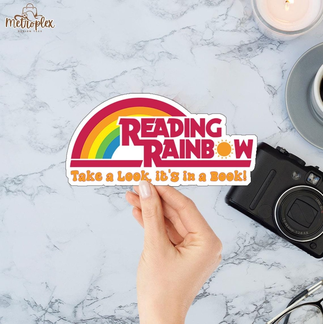 Reading Rainbow Sticker: Retro Book Lover Decal - Etsy