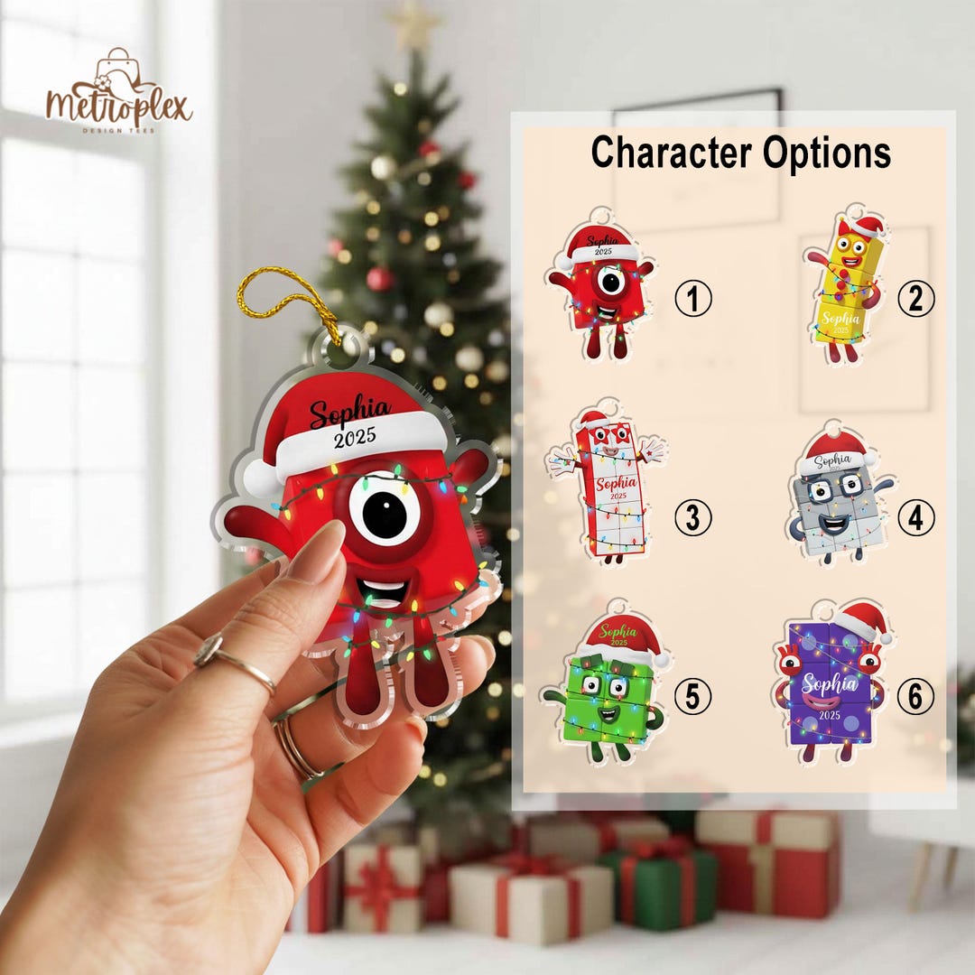 Personalized Numberblocks Christmas Ornament: Acrylic Kids Tree Decor ...