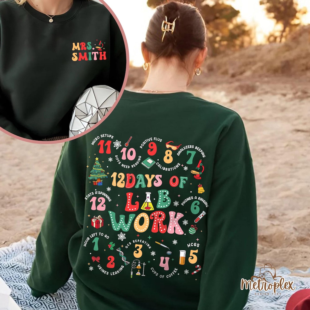 12 Days of Lab Work Shirt, Personalized Medical Technologist Christmas ...