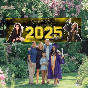 Graduation Banner With Photos, Graduation Party Decorations 2025, Class ...