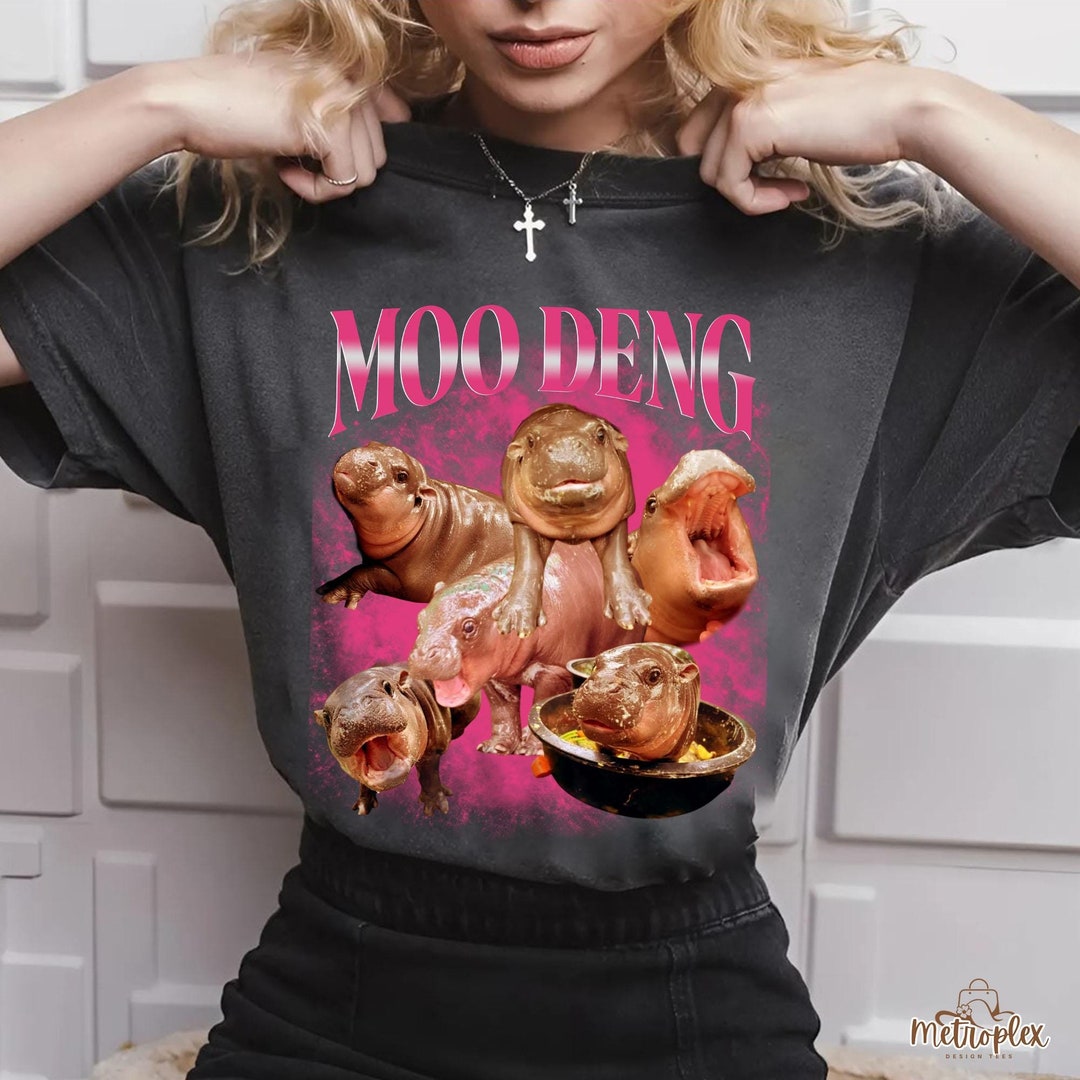 Moo Deng Meme Shirt Funny, I Love Moo Deng Bootleg Rap Tee, Moo Deng ...
