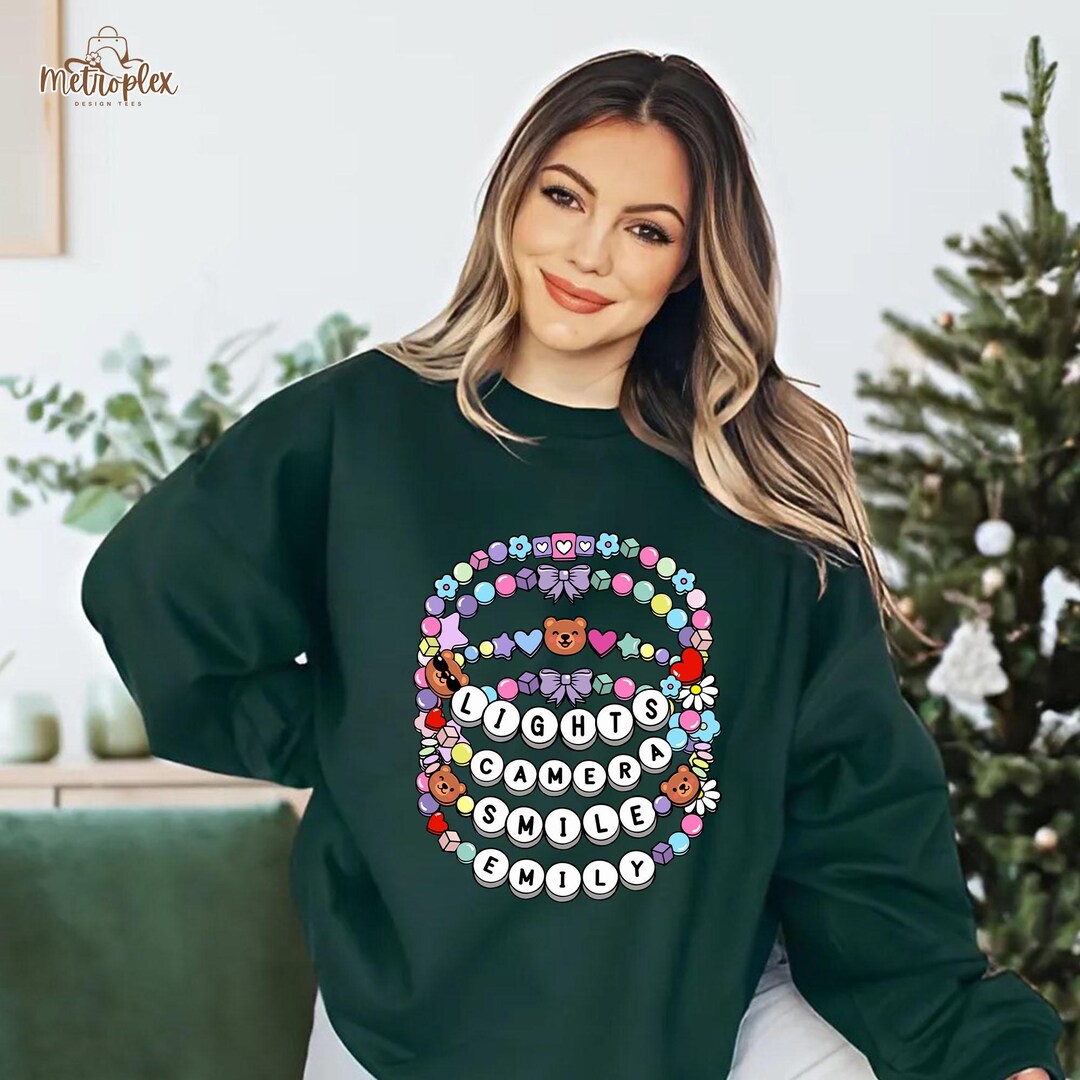 Custom Teacher Friendship Bracelet Shirt, Lights Camera Teach Smile ...