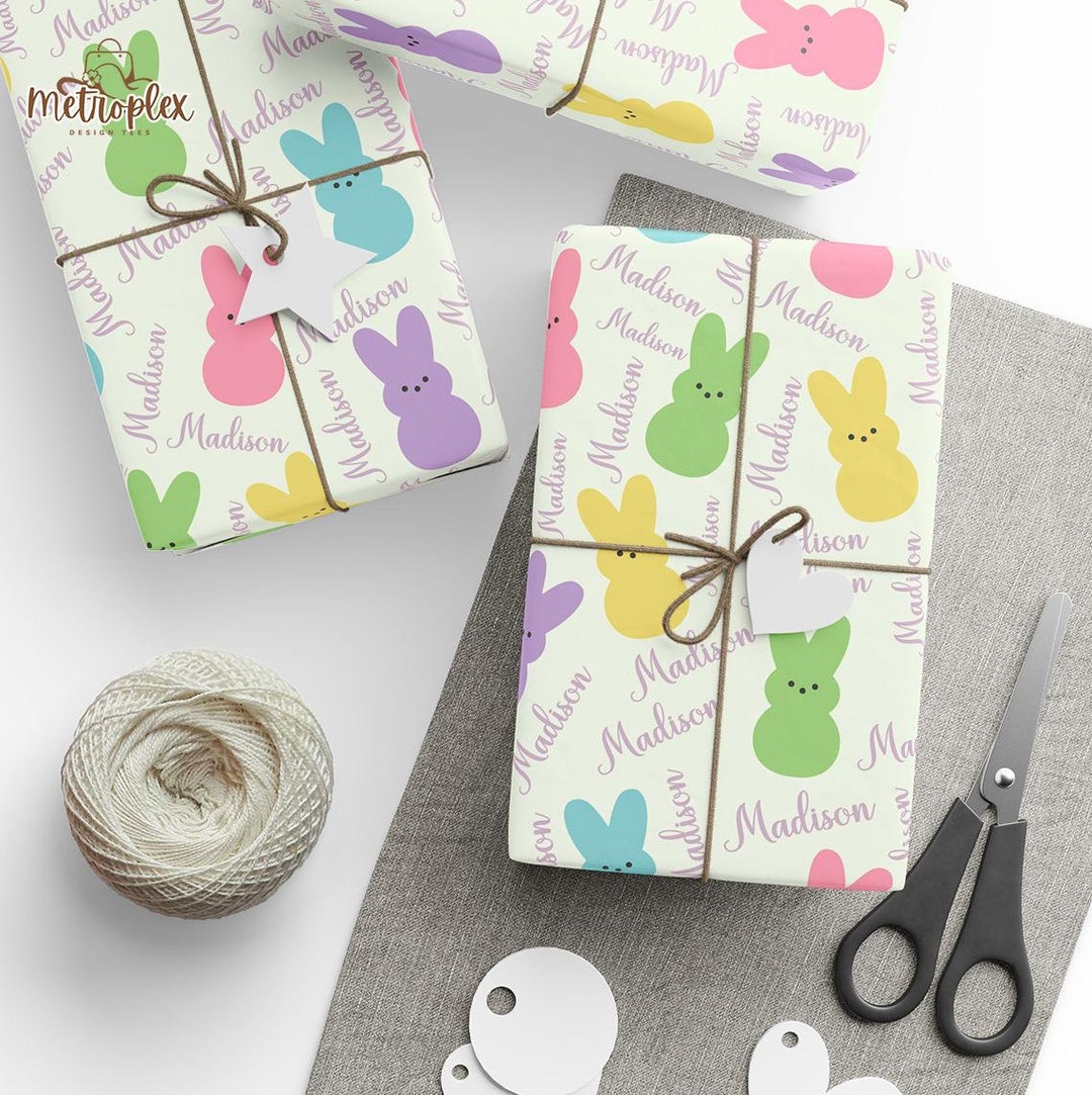 Bunny Wrapping Paper Roll, First Easter Wrapping Paper, Easter Egg ...