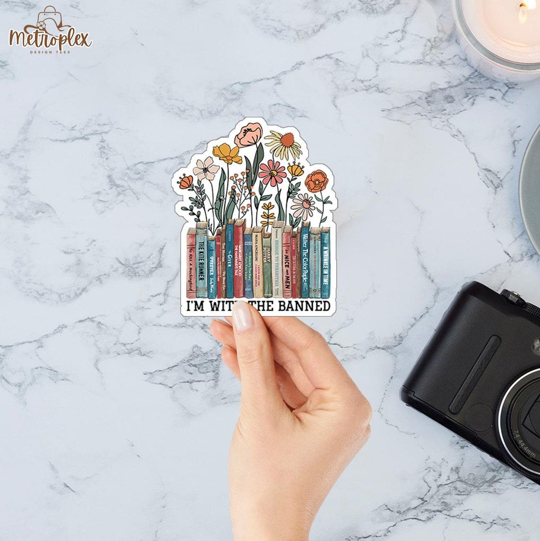 I'm With the Banned Stickers, Waterproof Librarian Bookish Sticker for ...