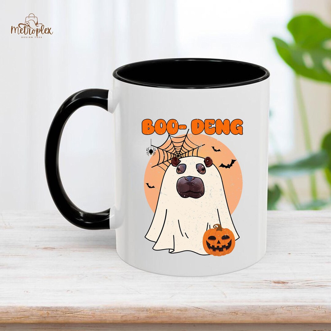 Halloween Moo Deng Meme Mug, Baby Hippo Funny Coffee Mug, Gift for Moo ...