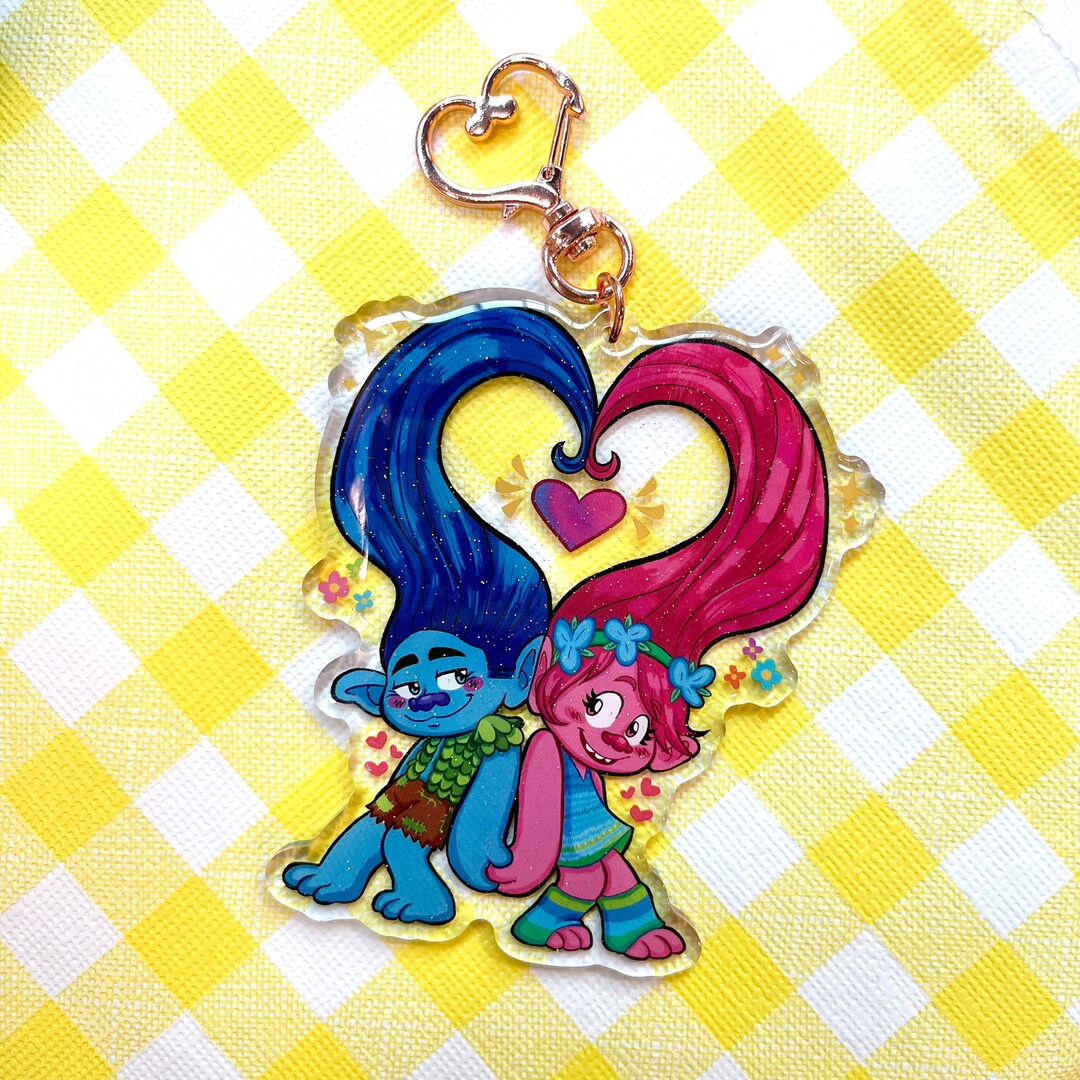 Trolls | Acrylic Keychain, Branch and Poppy - Etsy