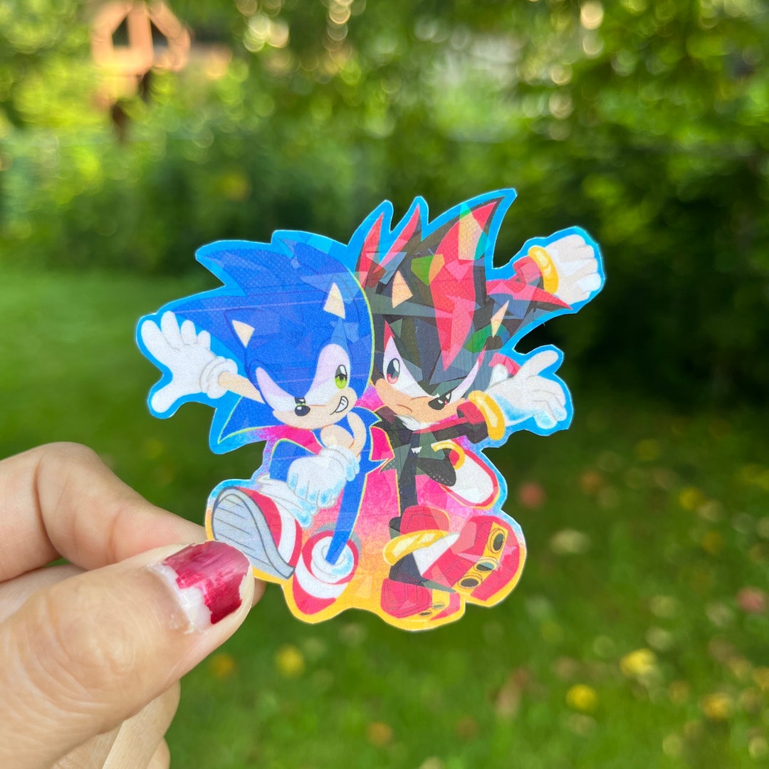 Sonic & Shadow | Holographic Vinyl Stickers - Etsy