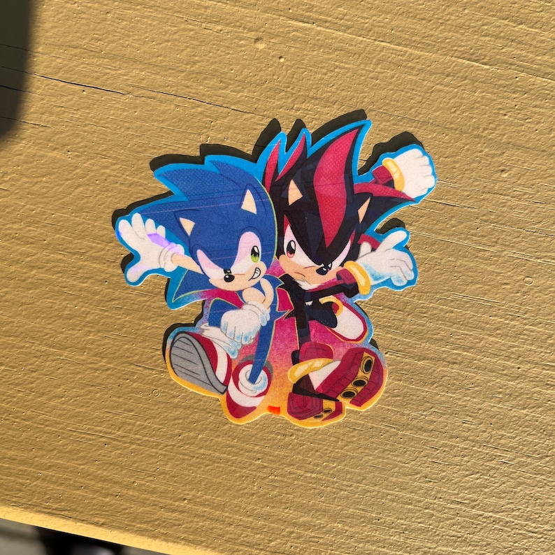 Sonic & Shadow | Holographic Vinyl Stickers - Etsy