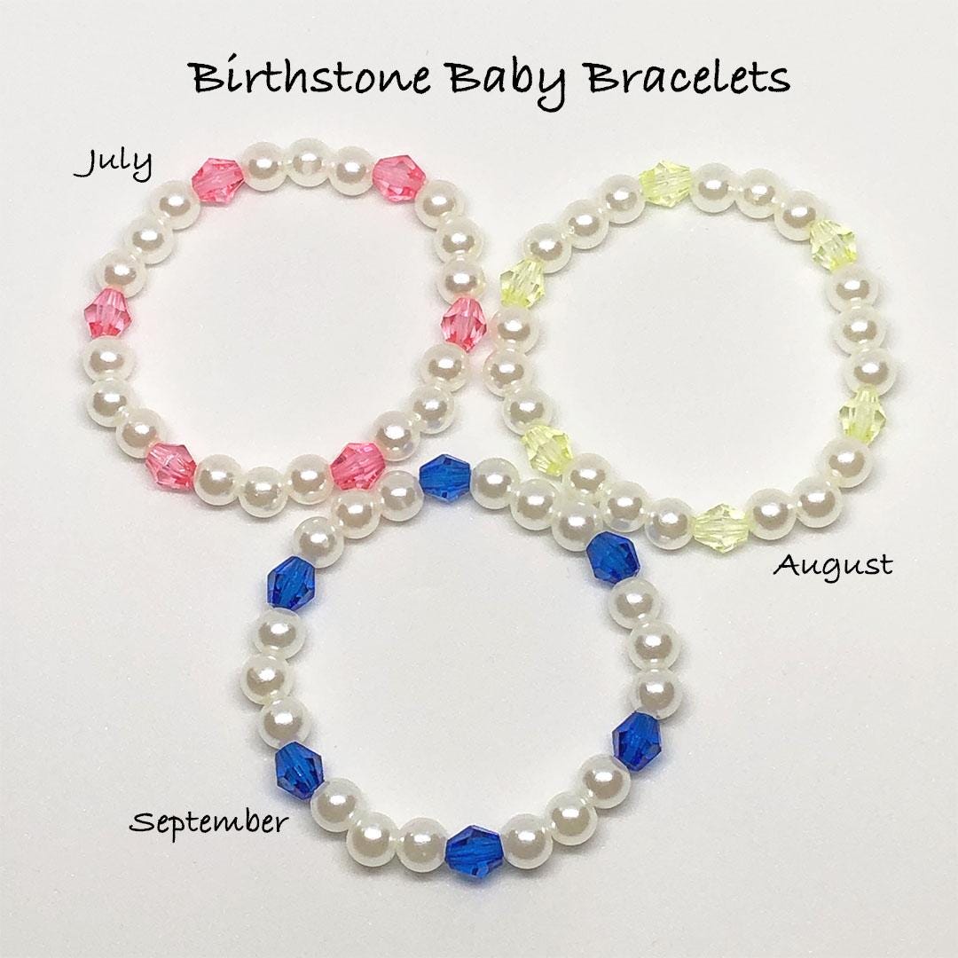 Handmade Baby & Little Girl Birth Month Baby Bracelets - Etsy