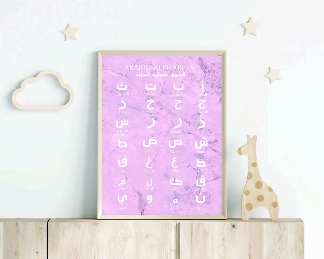 Kids Alphabet Print Quran Alphabet Poster Islamic Prints Muslim Kids ...