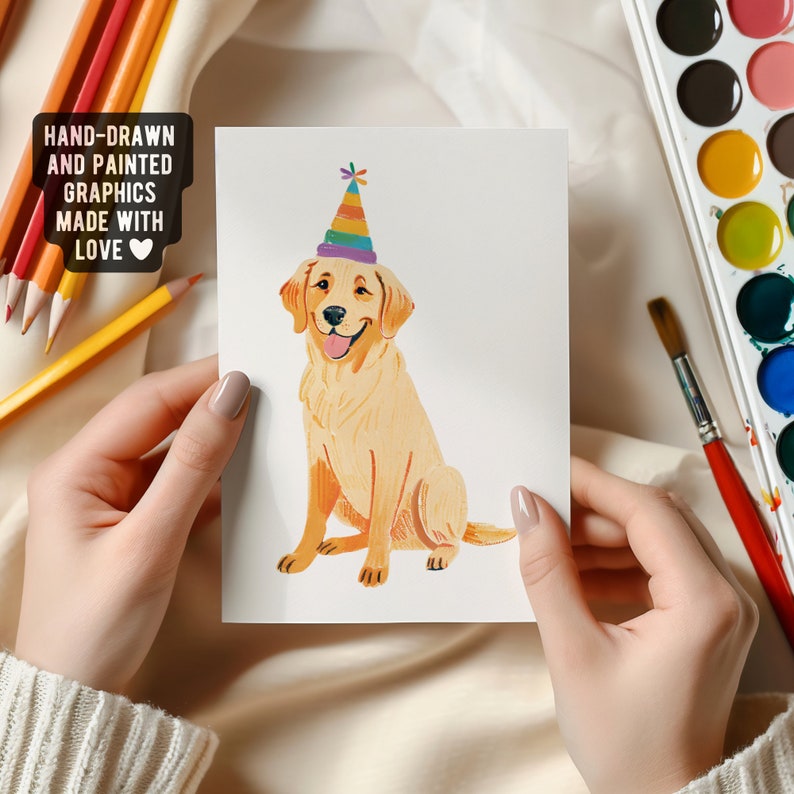 Hand-drawn Dog Birthday Invitation: Puppy Pawty Theme (digital Download ...